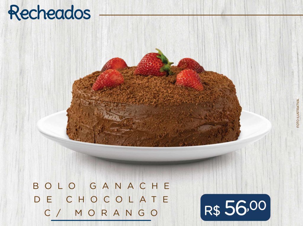 Bolo Ganache de Chocolate com Beijinho - Casa de Bolos