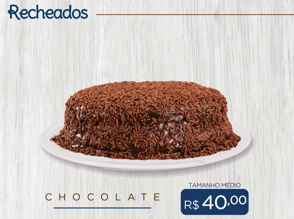 Bolo Recheado de Chocolate - Grande - Casa de Bolos